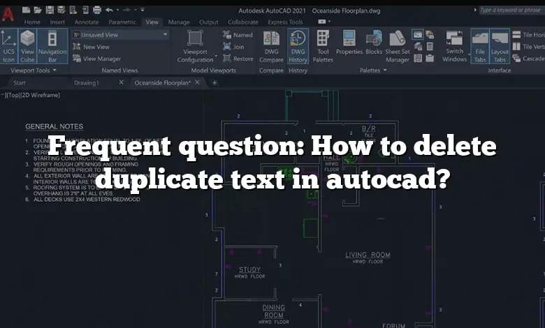 Frequent question: How to delete duplicate text in autocad? - CADdikt