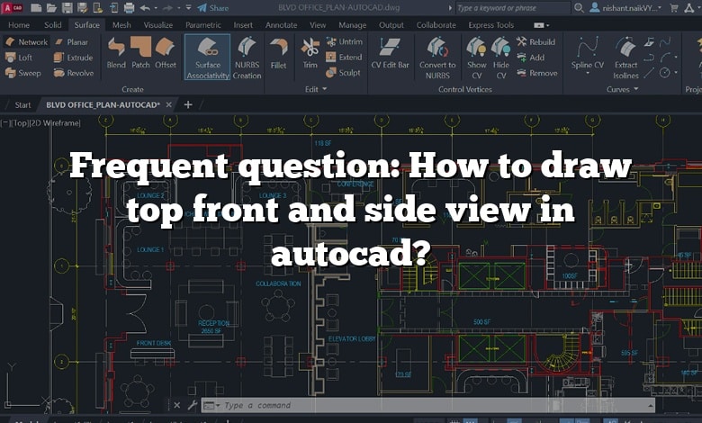 Frequent question: How to draw top front and side view in autocad ...