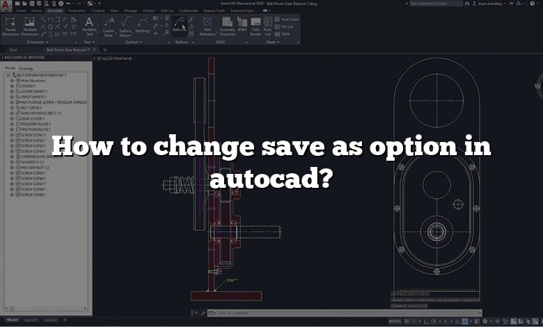 How to change save as option in autocad? - CADdikt