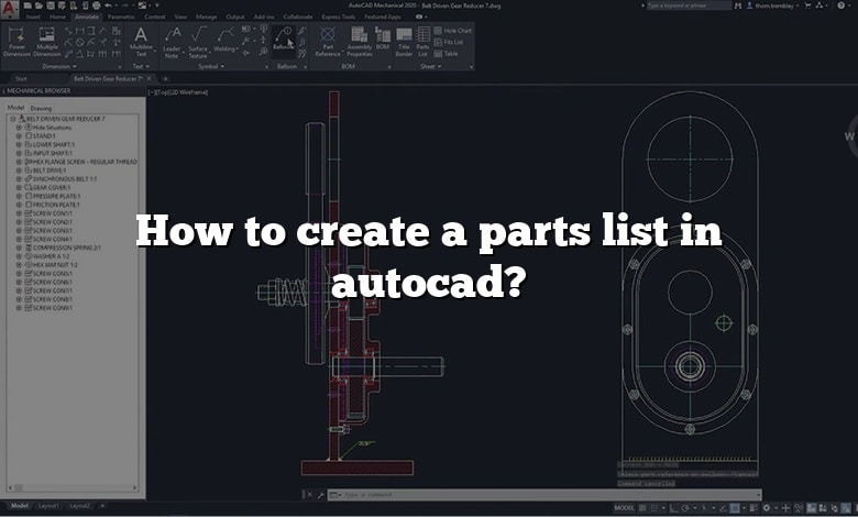 How to create a parts list in autocad? - CADdikt