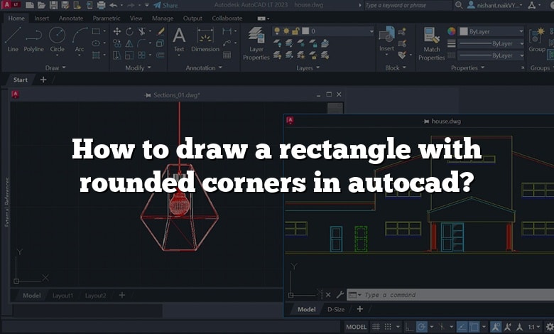 How to draw a rectangle with rounded corners in autocad? - CADdikt