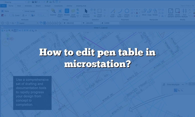 How to edit pen table in microstation? - CADdikt