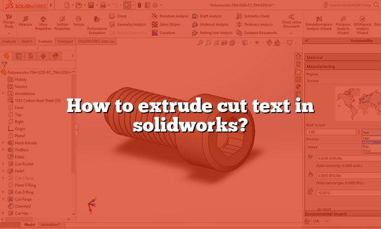 How to extrude cut text in solidworks? - CADdikt
