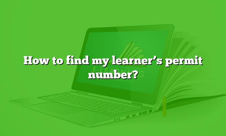How to find my learner's permit number? - CADdikt