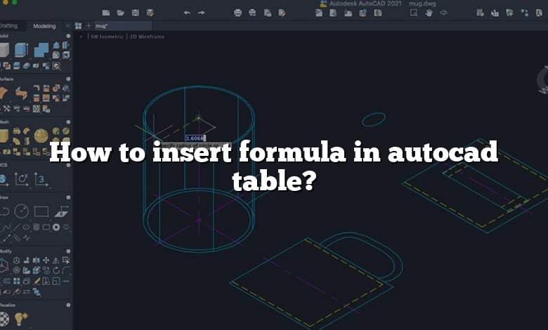 How to insert formula in autocad table? - CADdikt