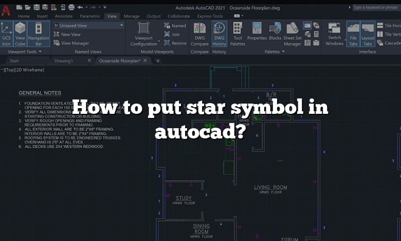 How to put star symbol in autocad? - CADdikt