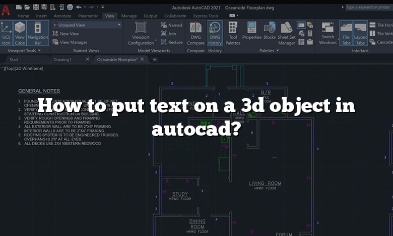 How to put text on a 3d object in autocad? - CADdikt