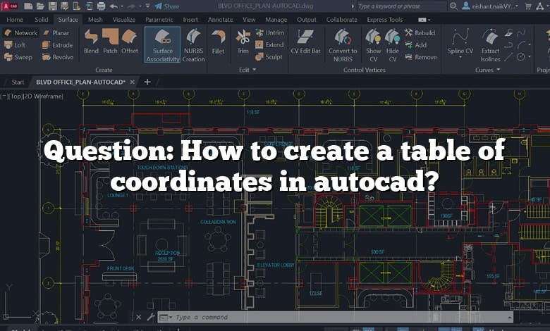 Question: How to create a table of coordinates in autocad? - CADdikt