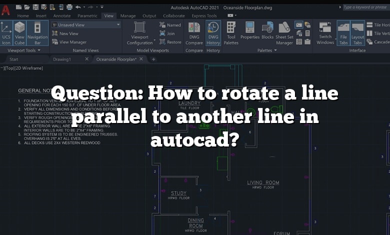 Question: How to rotate a line parallel to another line in autocad? - CADdikt